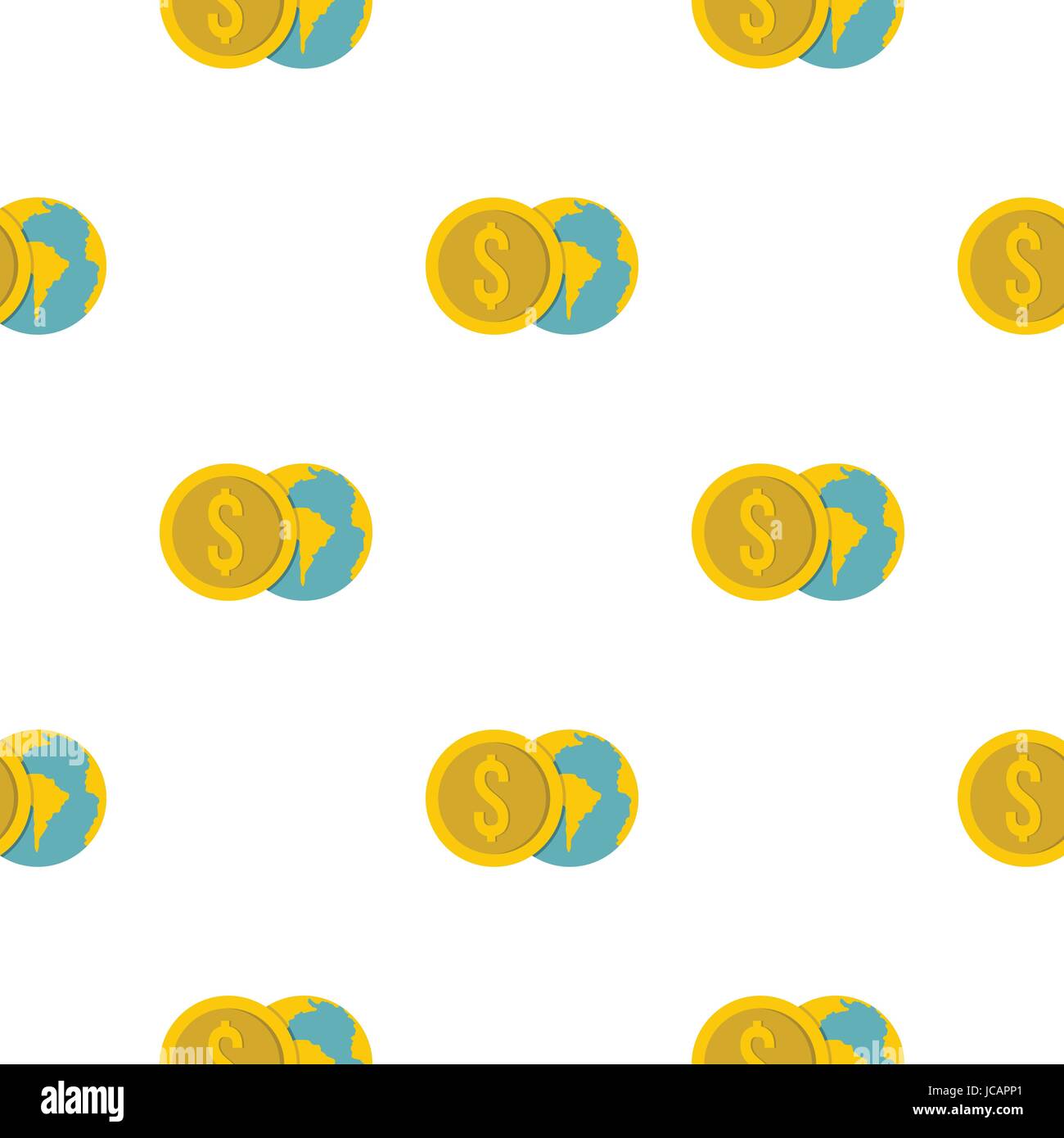 Globe and dollar coin pattern flat Stock Vector Image & Art - Alamy
