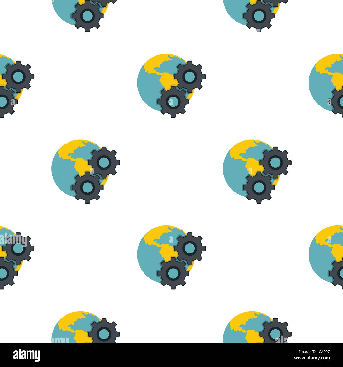 Earth and gears pattern flat Stock Vector Image & Art - Alamy