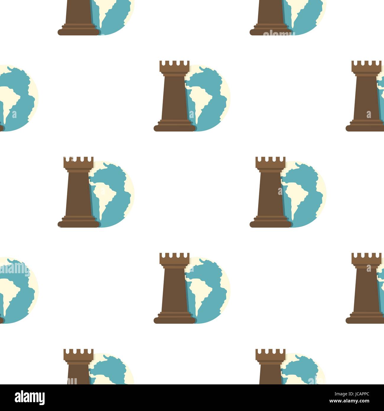 Globe Earth and chess rook pattern flat Stock Vector Image & Art - Alamy