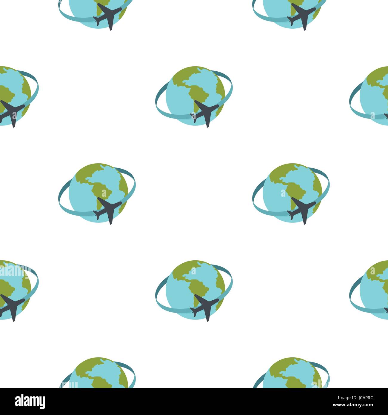 Travelling by plane around the world pattern flat Stock Vector Image ...