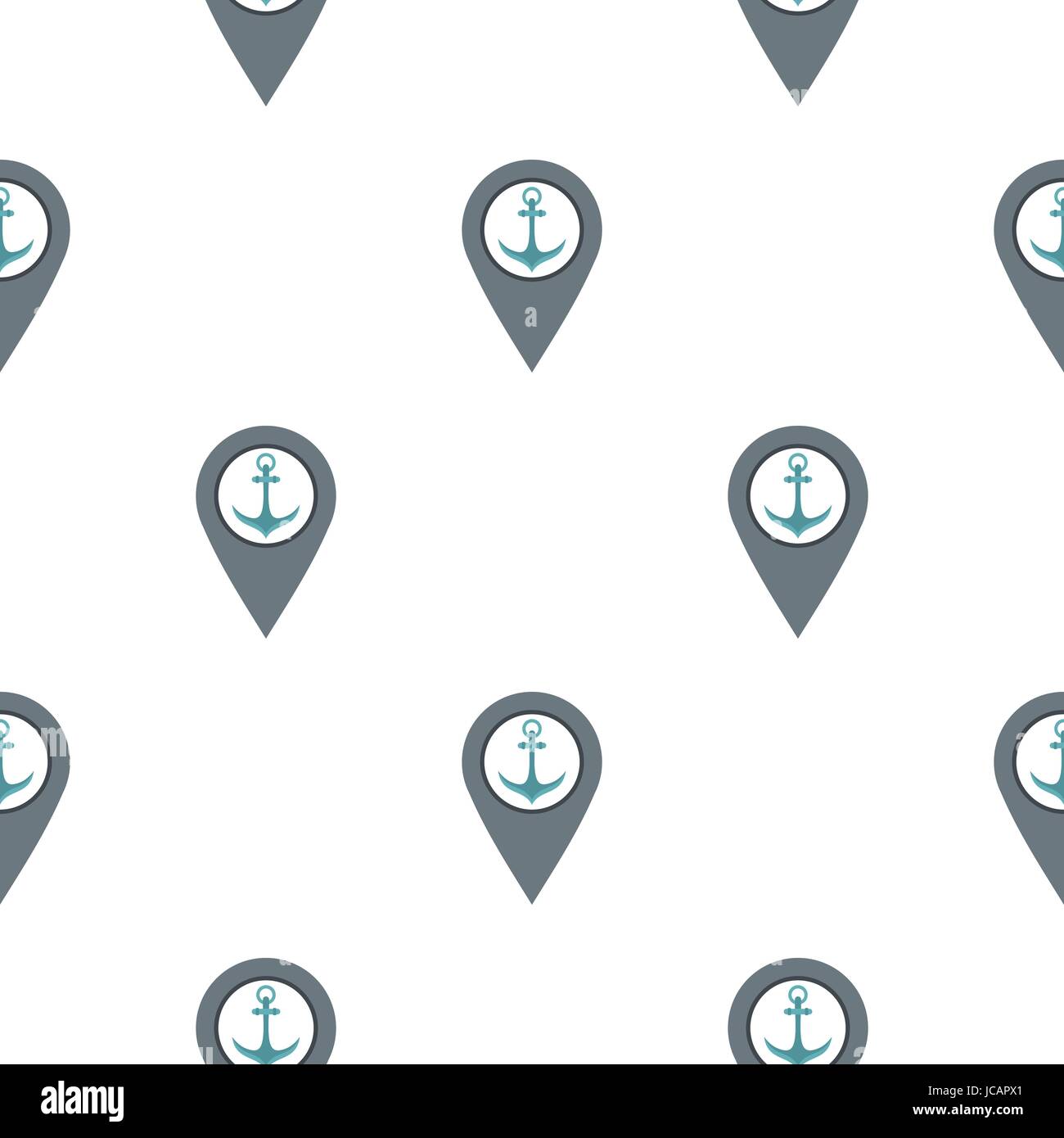 Gray map pointer with anchor symbol pattern flat Stock Vector Image ...