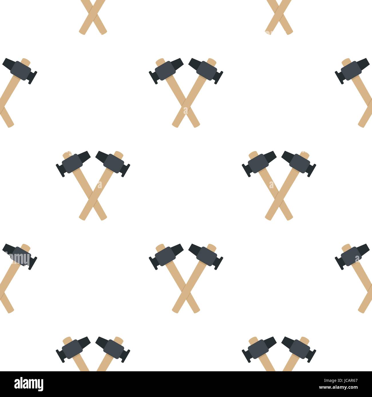 Crossed blacksmith hammer pattern flat Stock Vector Image & Art - Alamy