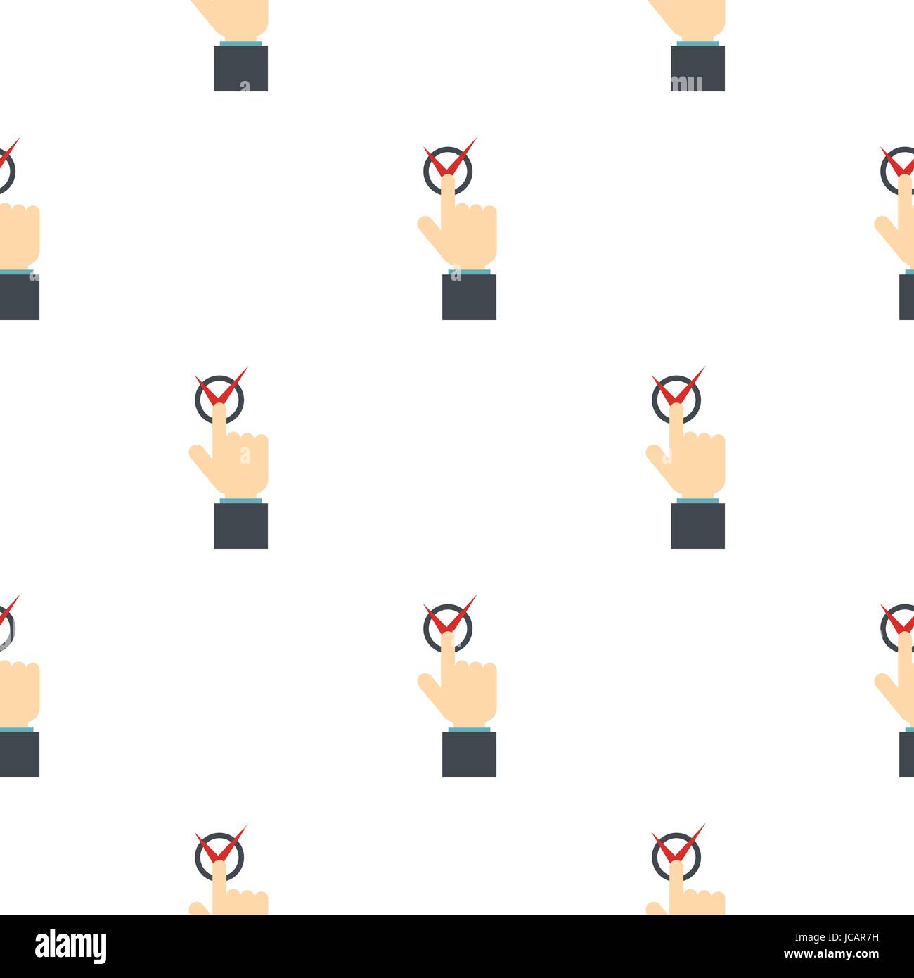 Hand finger pressing button with red tick pattern Stock Vector Image ...