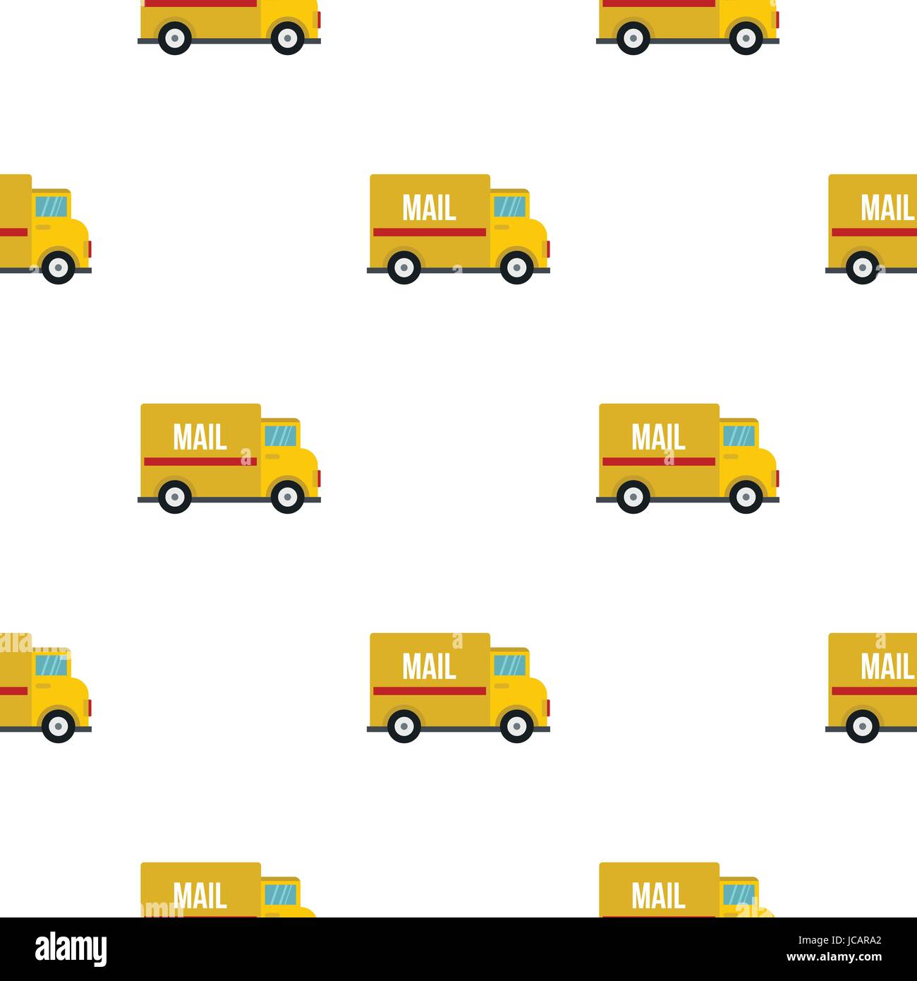 Yellow mail truck pattern flat Stock Vector Image & Art - Alamy
