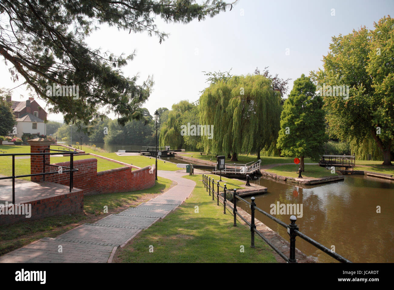 The broad locks in Stourport Basin on the Staffs and Worcs Canal ...