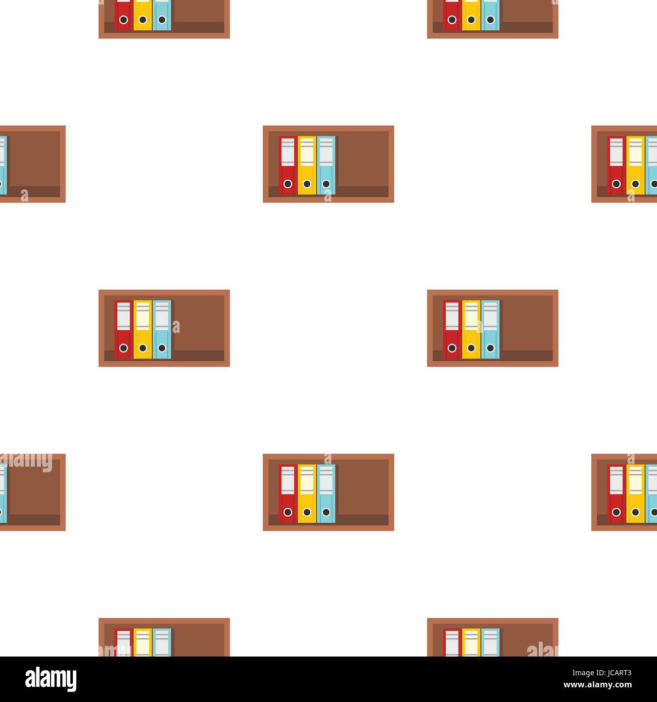 Colorful office folders on wooden shelf pattern Stock Vector Image ...
