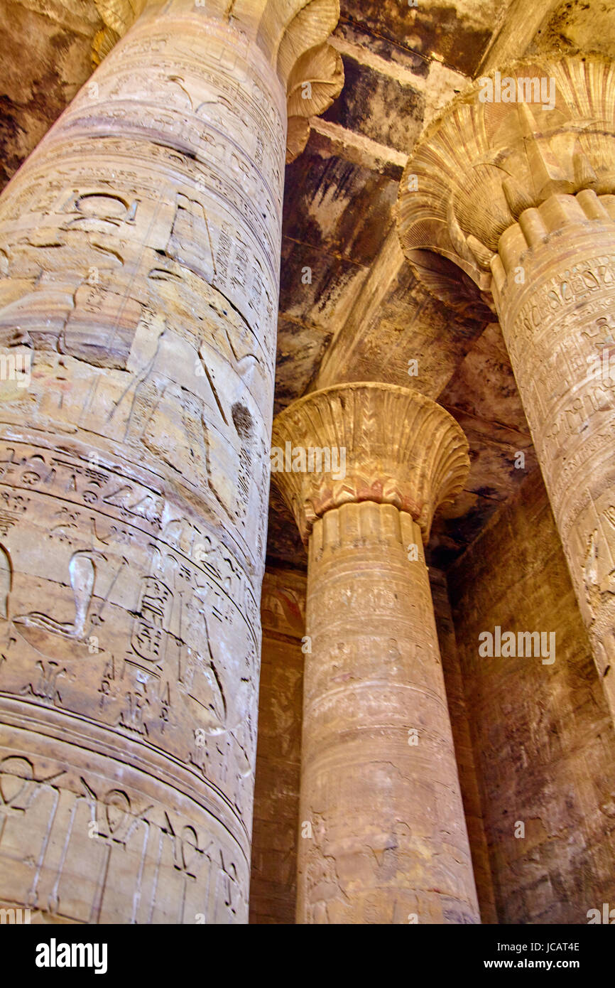 columns of the hypostyle hall of Karnak's temple in Luxor, Egypt Stock ...