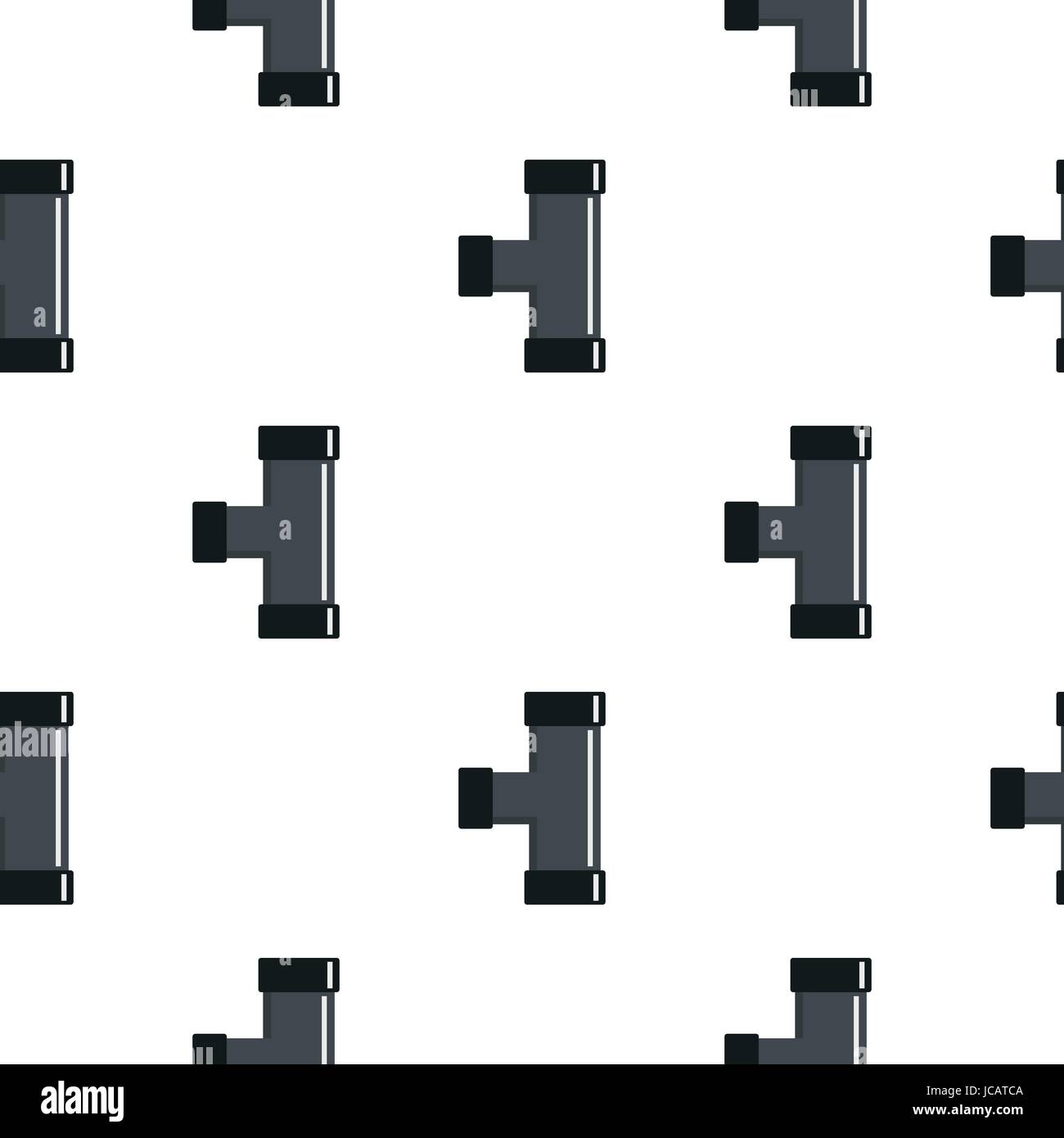 Black joint T pipe connection pattern flat Stock Vector Image & Art - Alamy