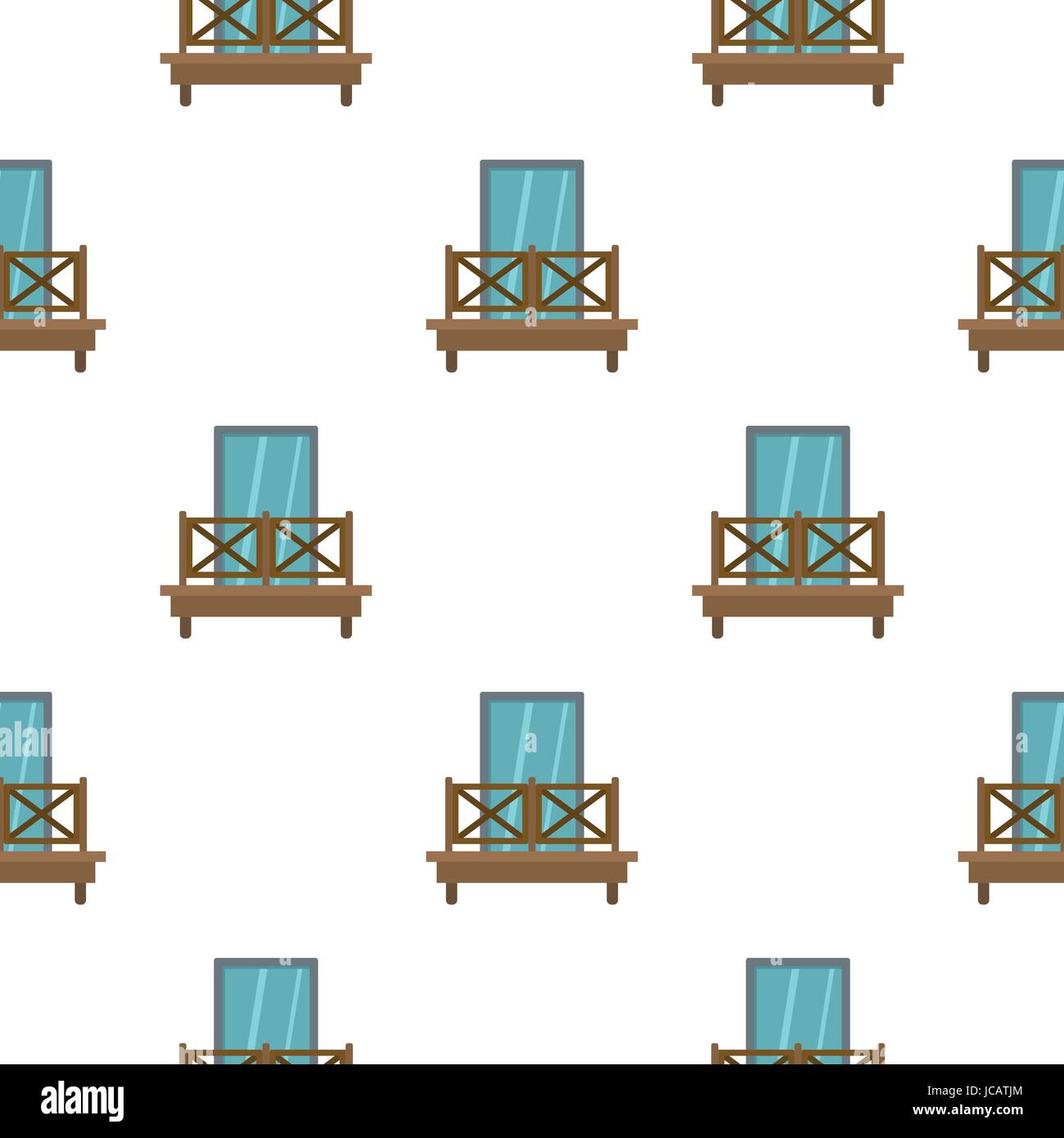 Balcony with wooden fence pattern flat Stock Vector Image & Art - Alamy