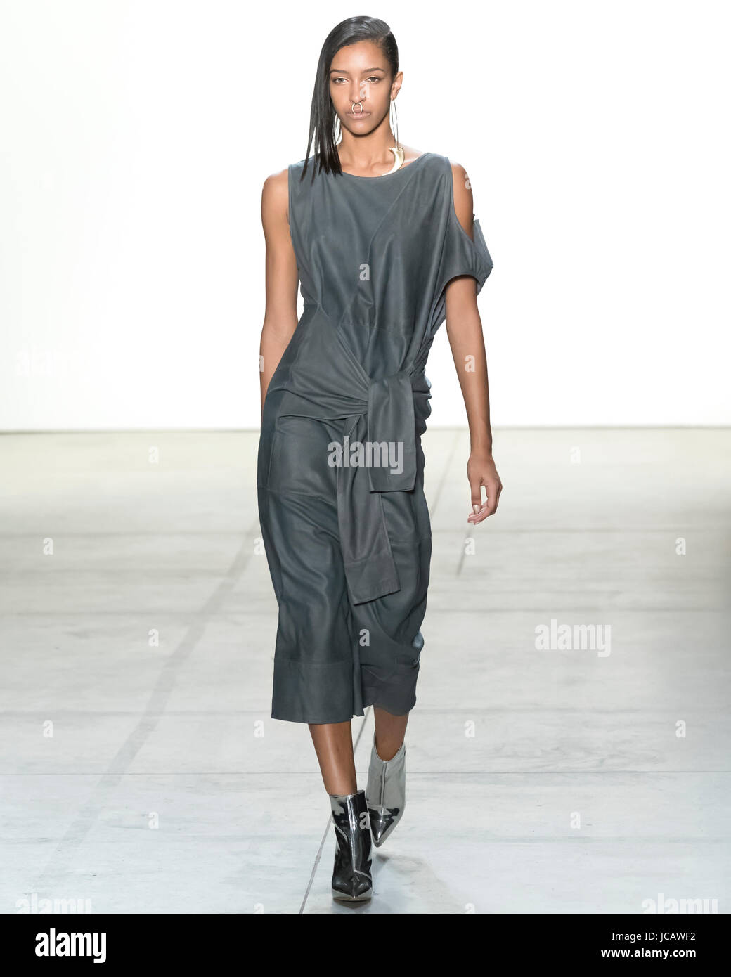 NEW YORK, NY - FEBRUARY 09, 2017: A model walks the runway at the Nicholas K Fall Winter 2017 ...