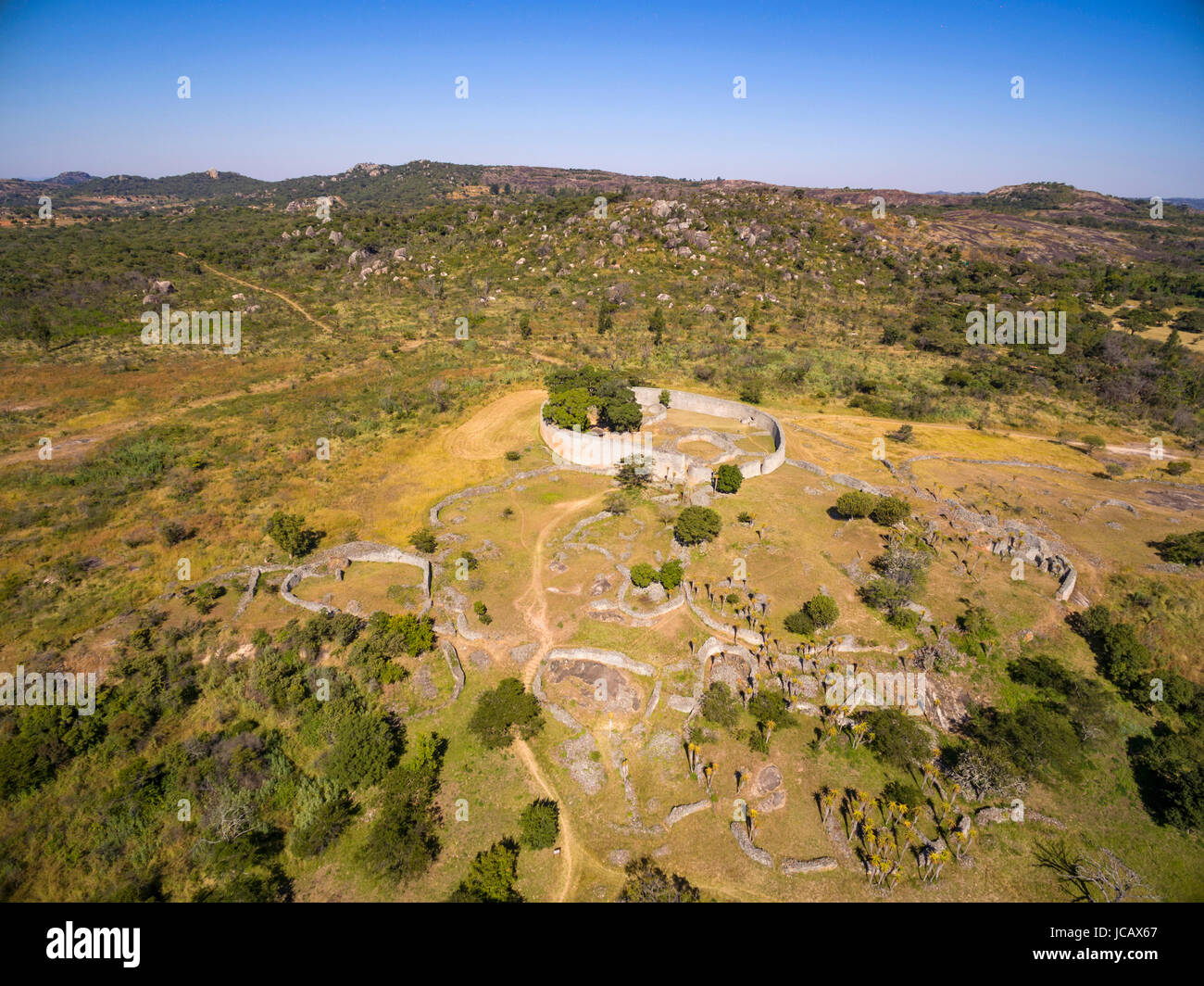 An aerial view of the Great Enclosure at Great Zimbabwe Stock Photo - Alamy