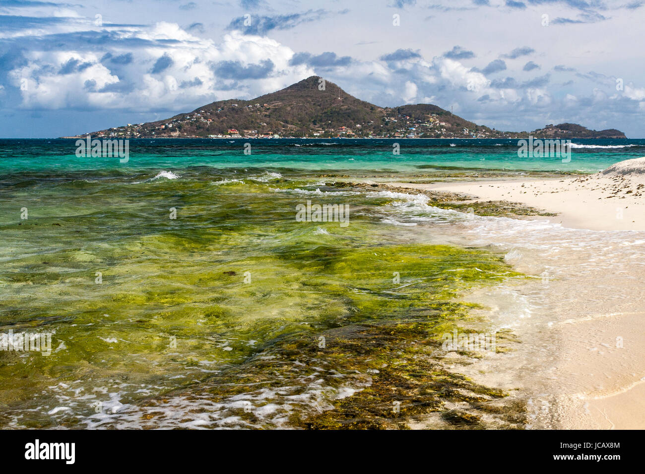 Caribbean View of Petite Martinique from the Shore of Mopian Island ...