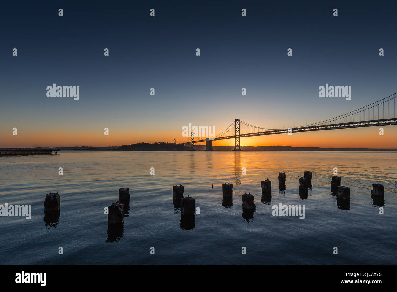 A morning view of the Bay Bridge Stock Photo - Alamy