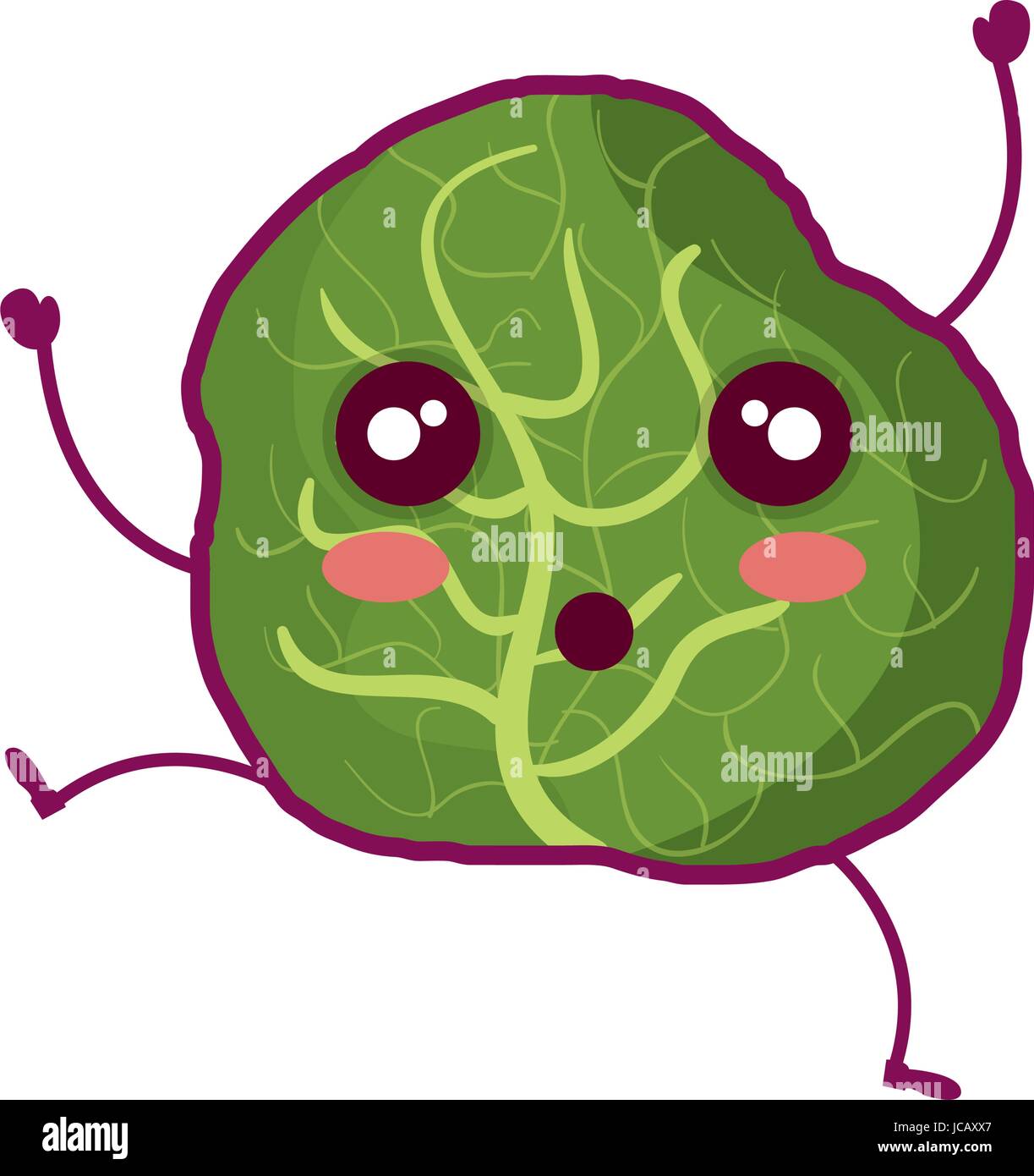 lettuce fresh vegetable kawaii character Stock Vector Image & Art - Alamy
