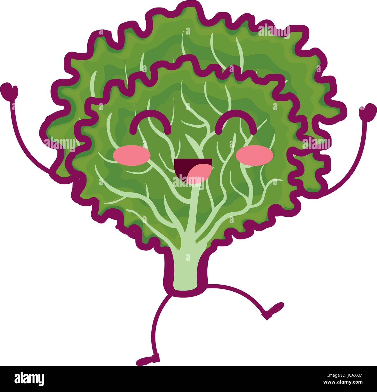lettuce fresh vegetable kawaii character Stock Vector Image & Art - Alamy