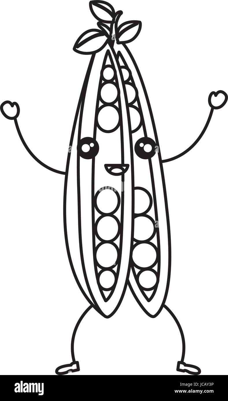 string bean fresh vegetable kawaii character Stock Vector Image & Art ...