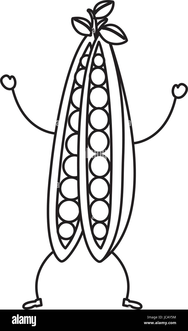 string bean fresh vegetable kawaii character Stock Vector Image & Art ...