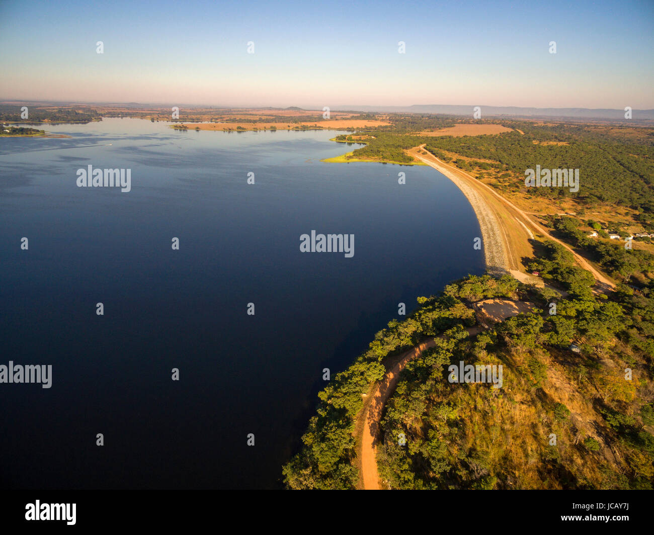 An aerial view of Mazvikadei dam Zimbabwe Stock Photo - Alamy