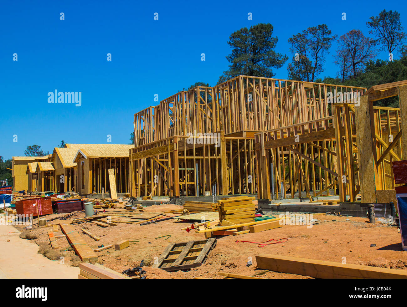 Block Of New Construction Homes Stock Photo - Alamy