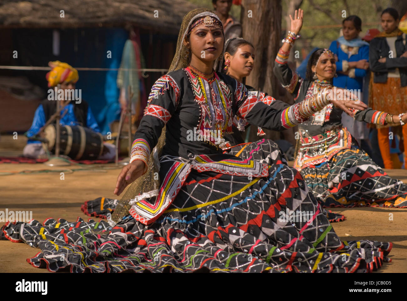 Indian dancer in traditional dress at the Surajkund Mela in Haryana ...