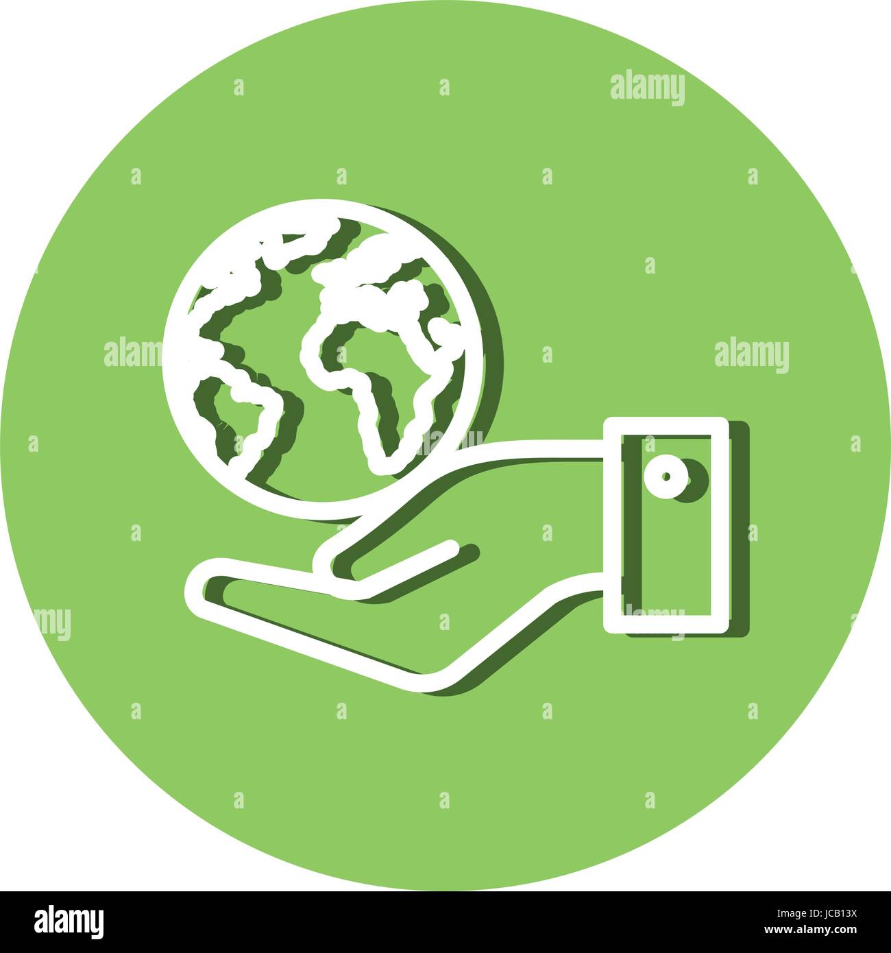 hand human with world planet earth icon Stock Vector Image & Art - Alamy