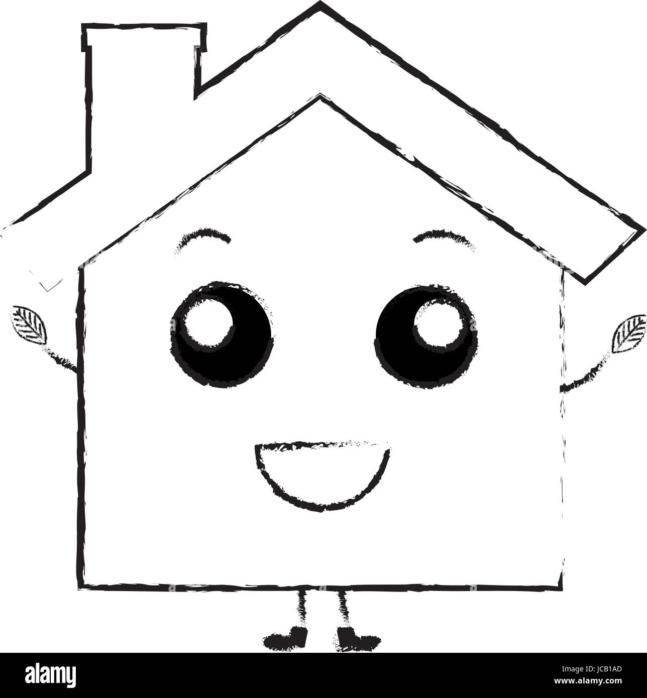 exterior house kawaii character Stock Vector Image & Art - Alamy