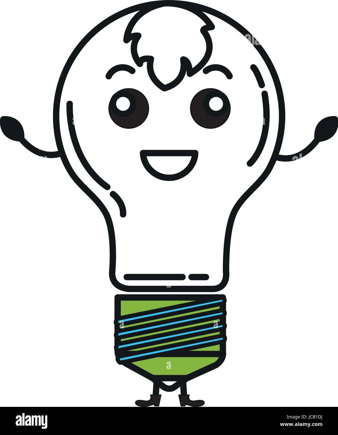 bulb light kawaii character Stock Vector Image & Art - Alamy