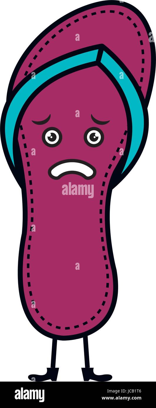 flip flops kawaii character Stock Vector Image & Art - Alamy
