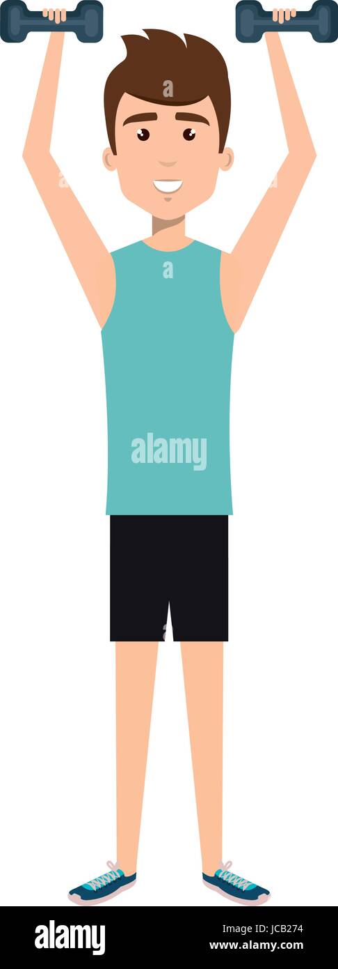 athletic man weight lifting character Stock Vector Image & Art - Alamy
