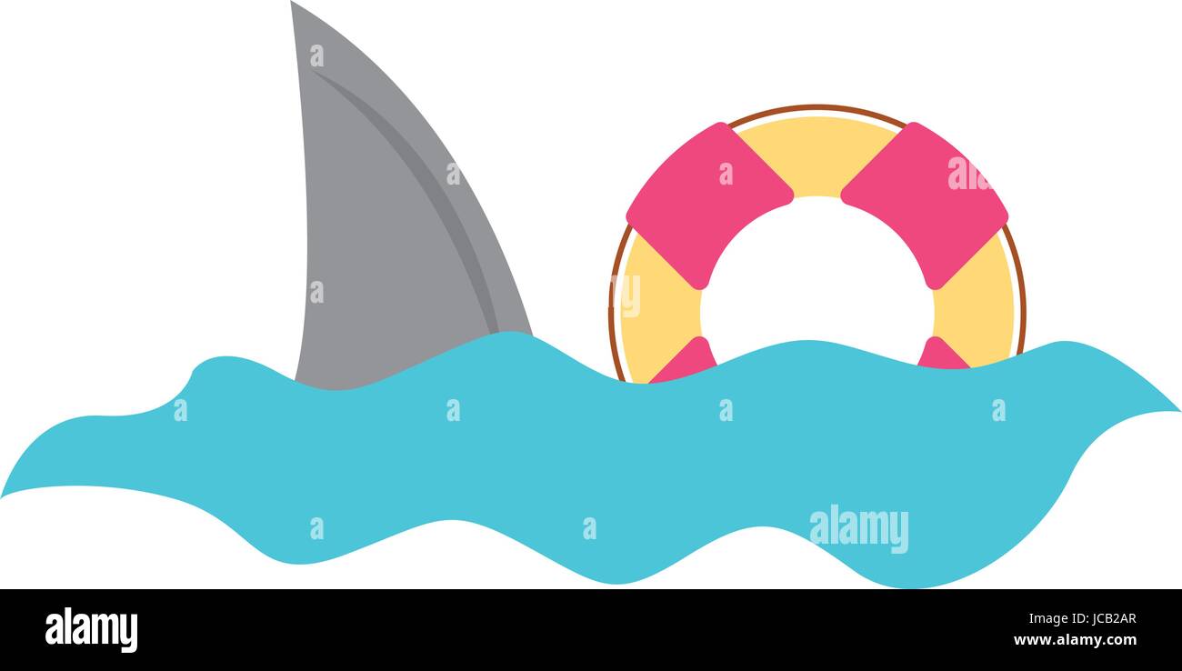 float lifeguard with shark Stock Vector Image & Art - Alamy