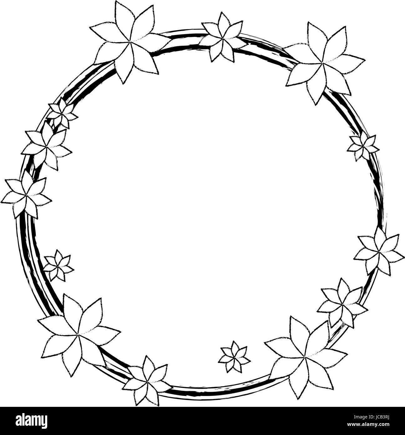 Round frame with flowers Stock Vector Image & Art - Alamy