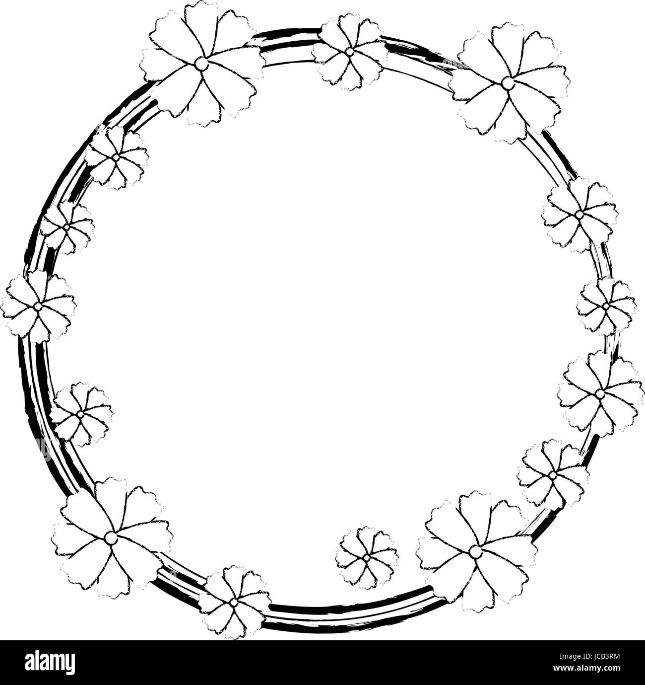 Round frame with flowers Stock Vector Image & Art - Alamy