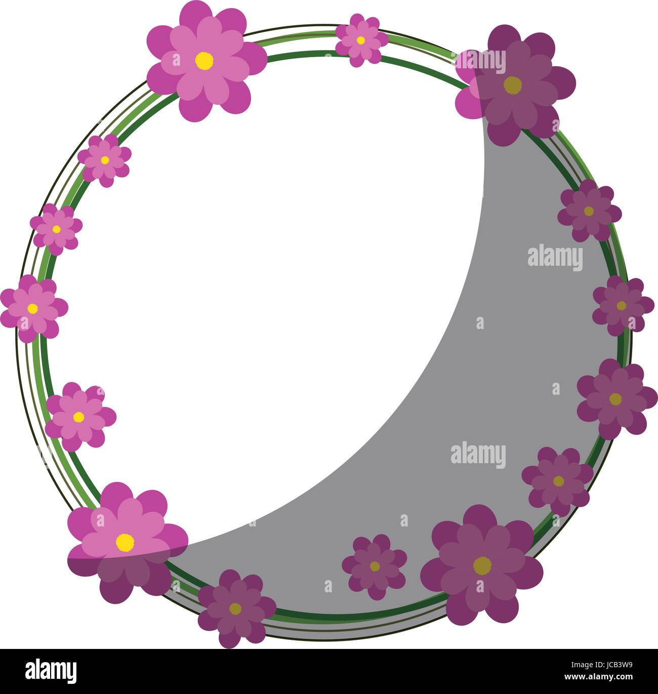 Round frame with flowers Stock Vector Image & Art - Alamy