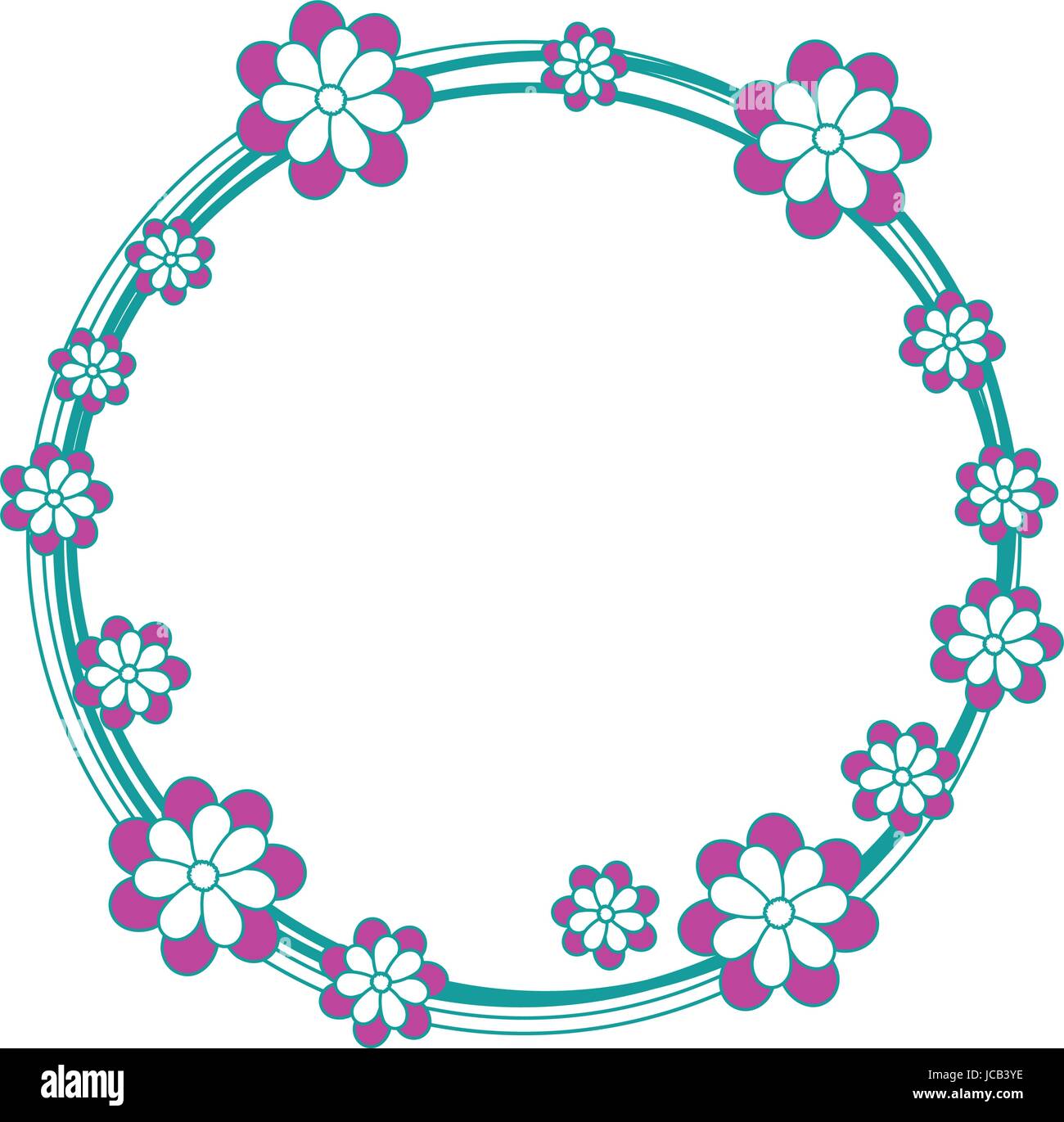 Round frame with flowers Stock Vector Image & Art - Alamy