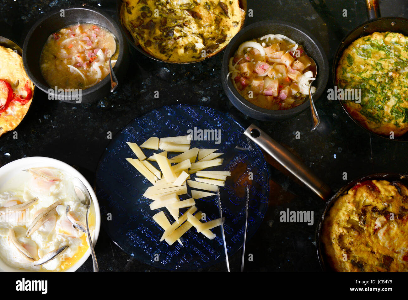 various italian spanish buffet Stock Photo - Alamy