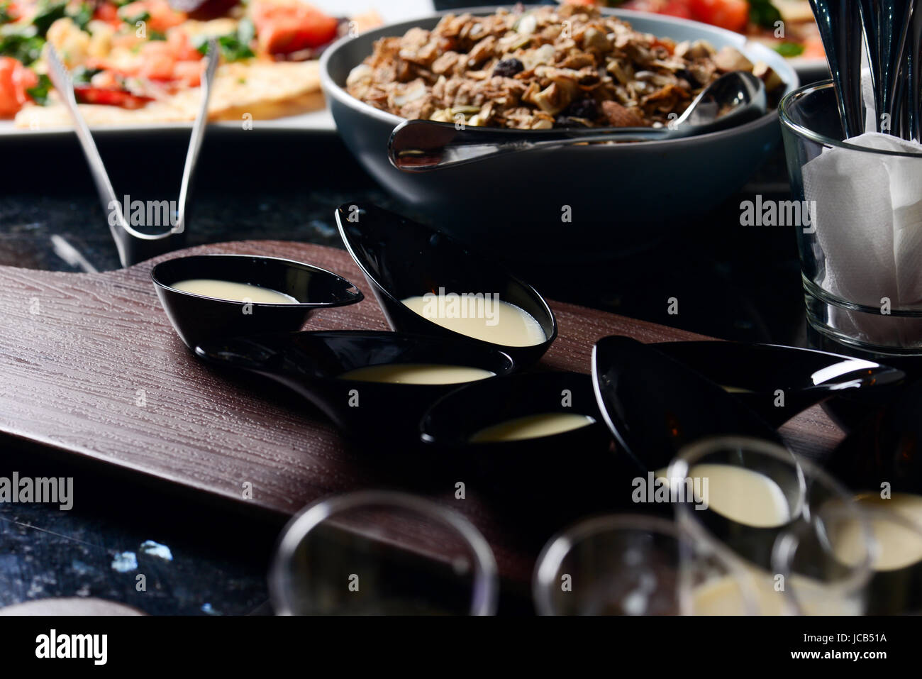 various italian spanish buffet Stock Photo - Alamy