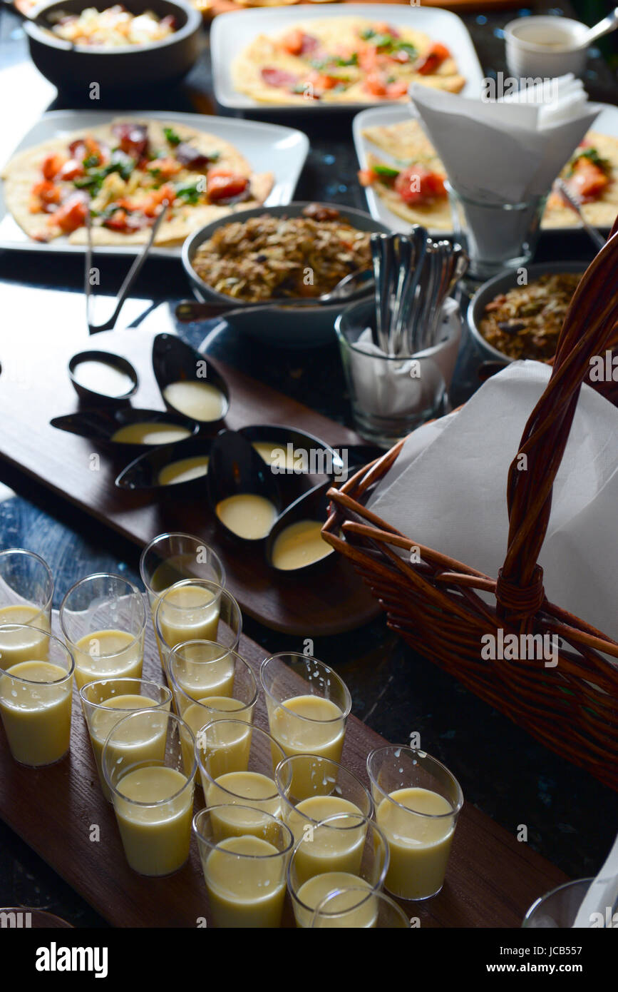 various italian spanish buffet Stock Photo - Alamy