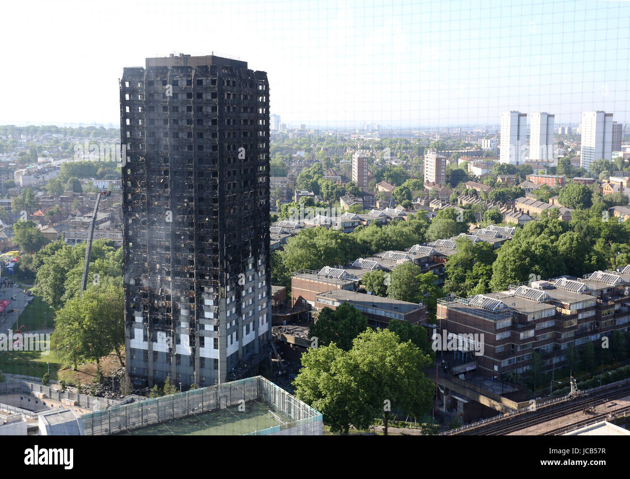 Grenfell Tower in west London after a fire engulfed the 24-storey ...