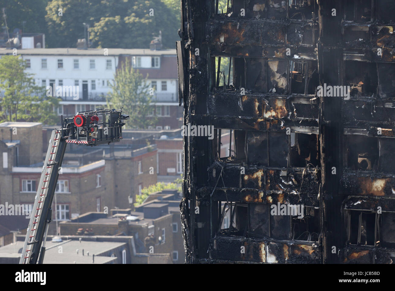 Grenfell Tower in west London after a fire engulfed the 24-storey ...