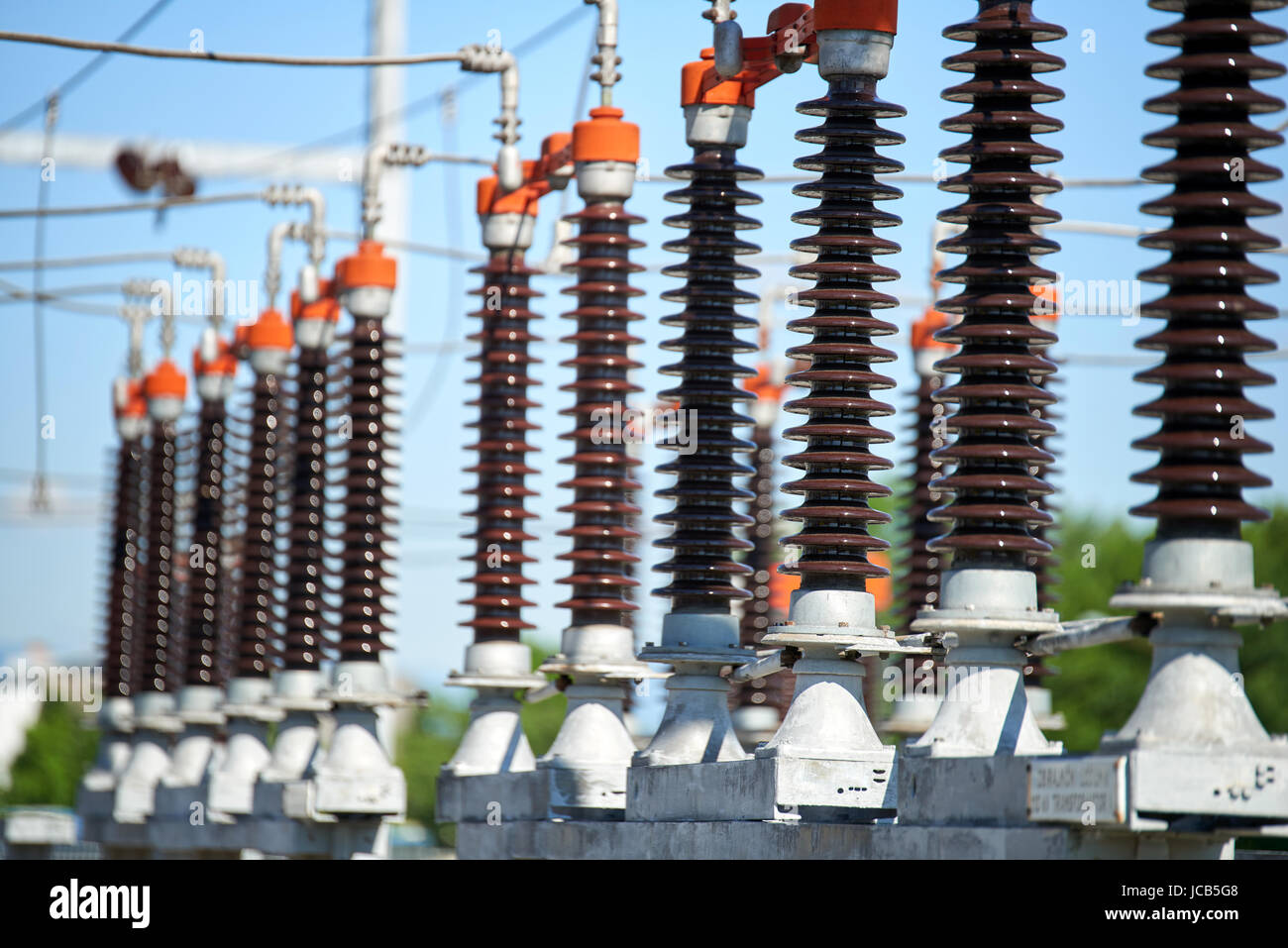 Electric power station - Detail of High voltage power transformer in ...