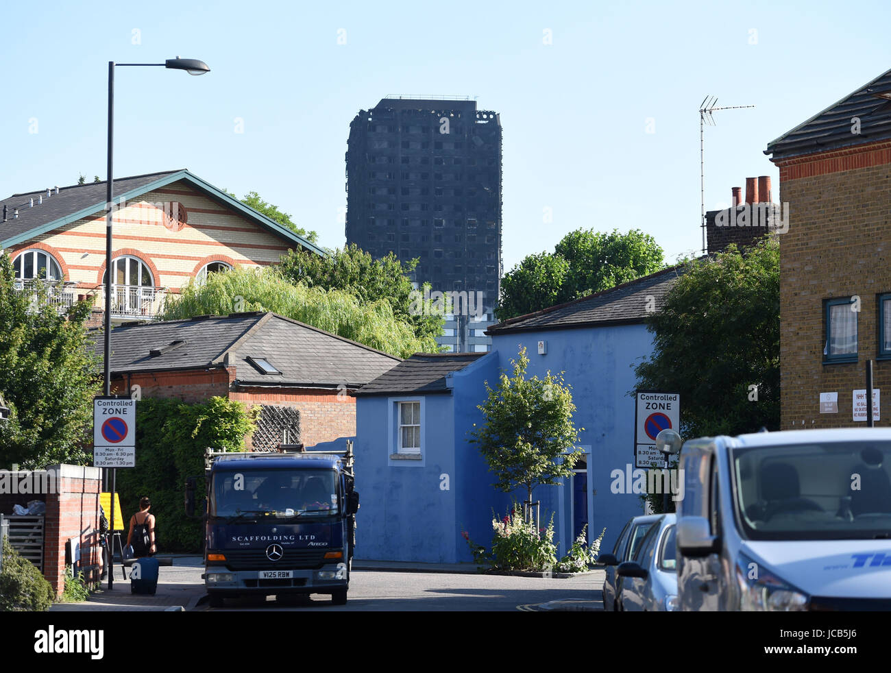 Grenfell Tower in west London after a fire engulfed the 24-storey ...