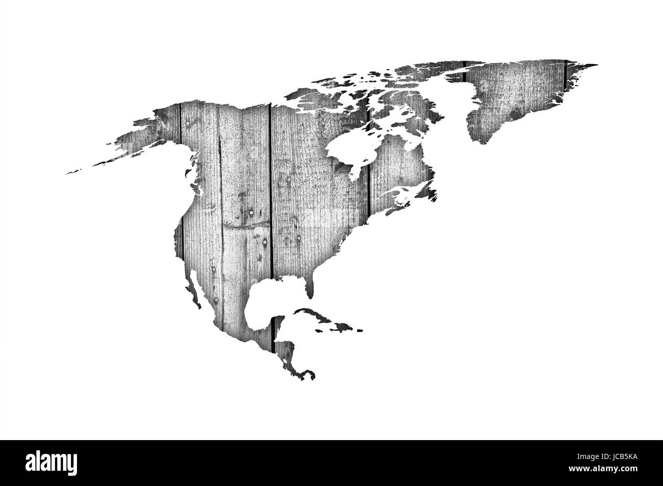 Map of North America on weathered wood Stock Photo - Alamy