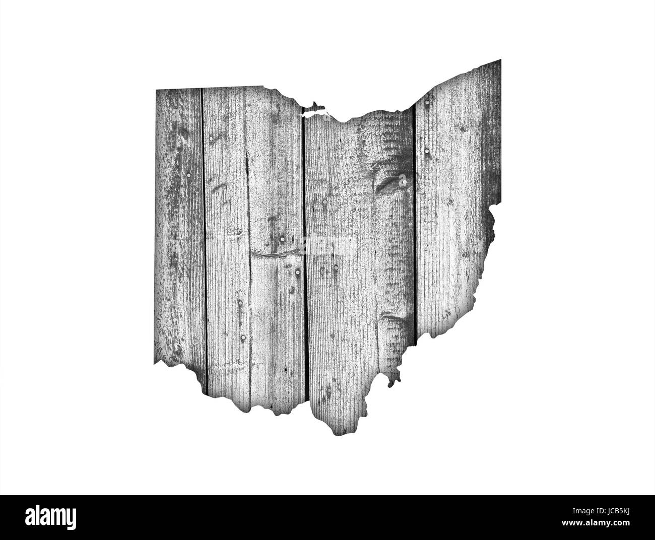Map of Ohio on weathered wood Stock Photo - Alamy