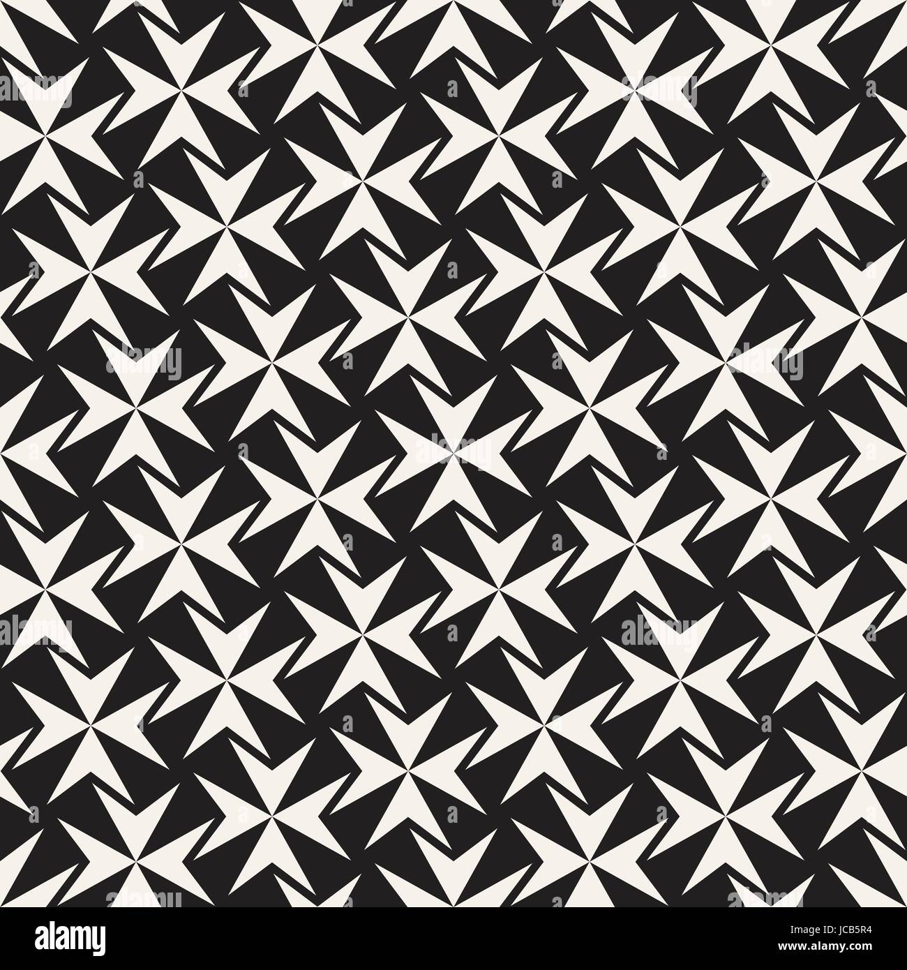 Seamless black and white cross shape lattice pattern. Abstract ...