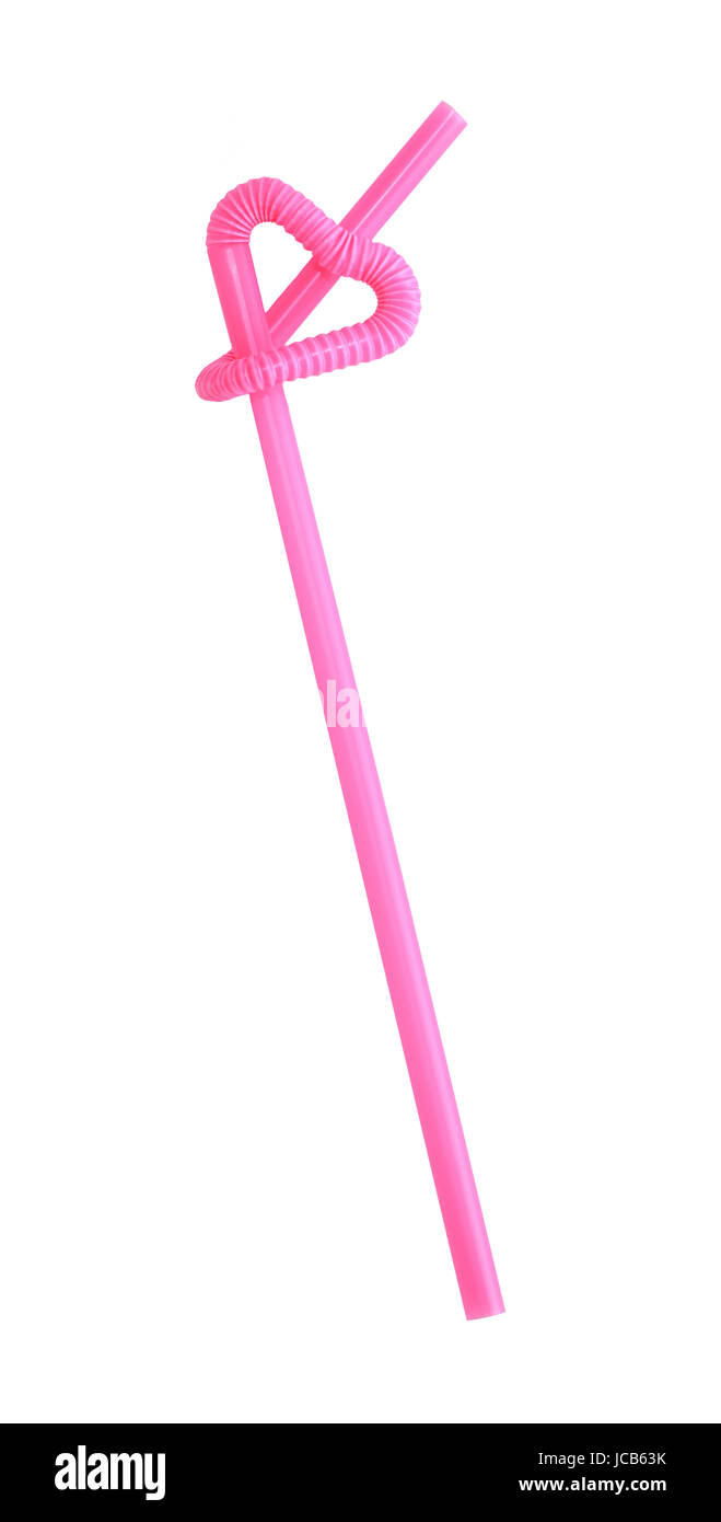 Pink plastic straw Cut Out Stock Images & Pictures - Alamy