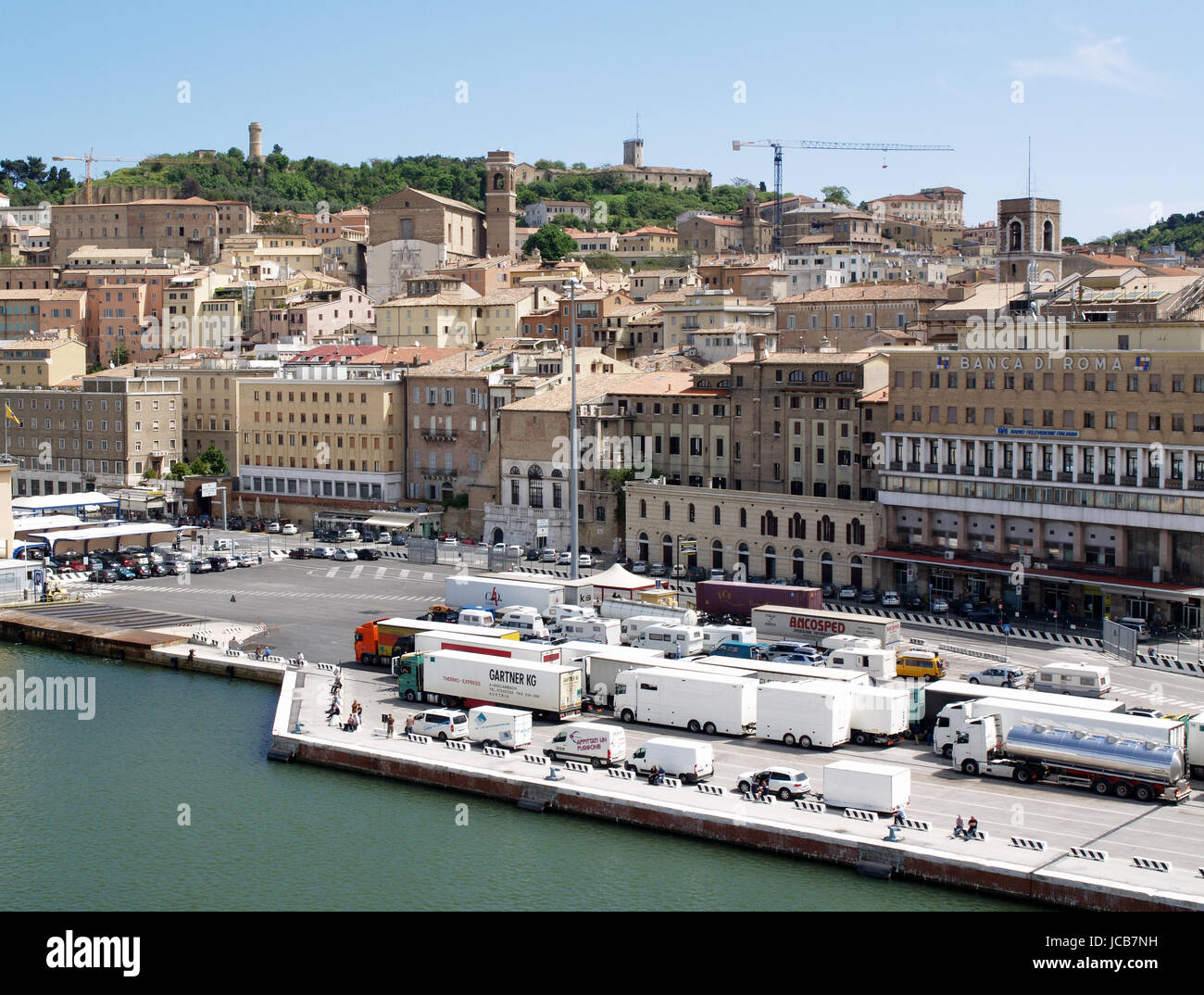 View of Ancona Port from onboard Minoan Lines Ferry Cruise Olympia ...