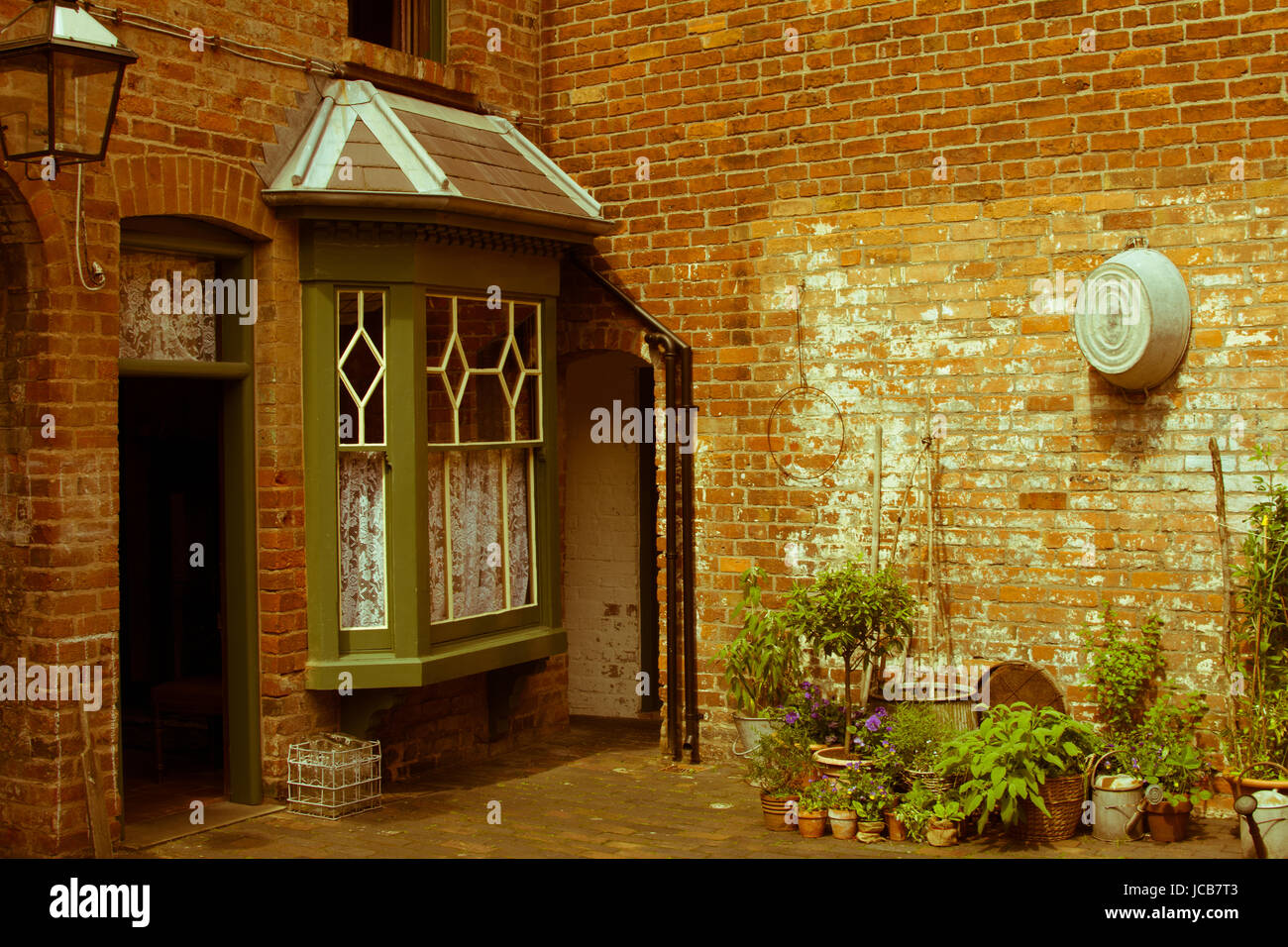 Tin bath on wall Birmingham 1900 back to back house wall old historic ...