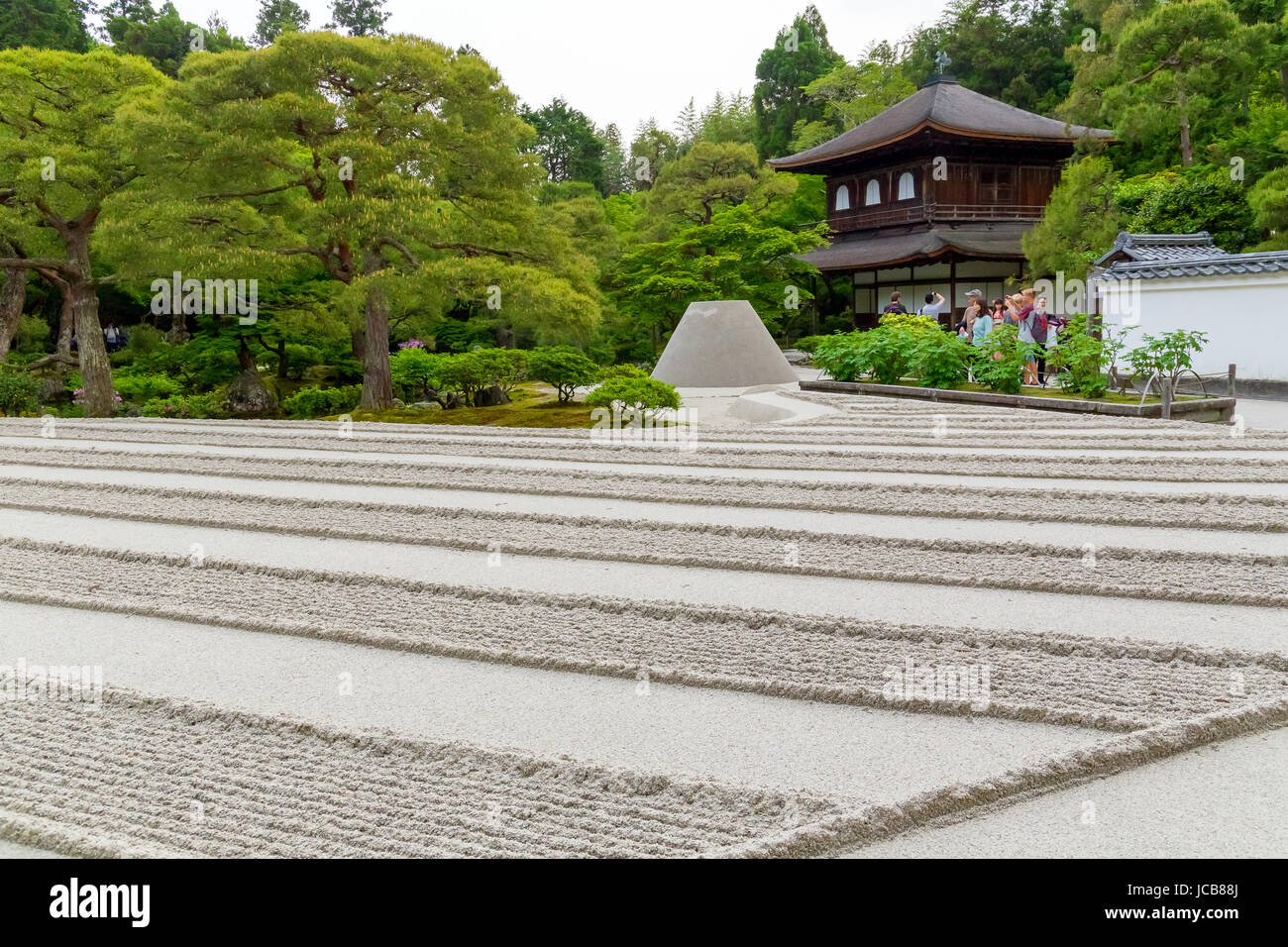 Ginkaku-ji or Jisho-ji temple in Kyoto, Japan. The dry sand garden ...