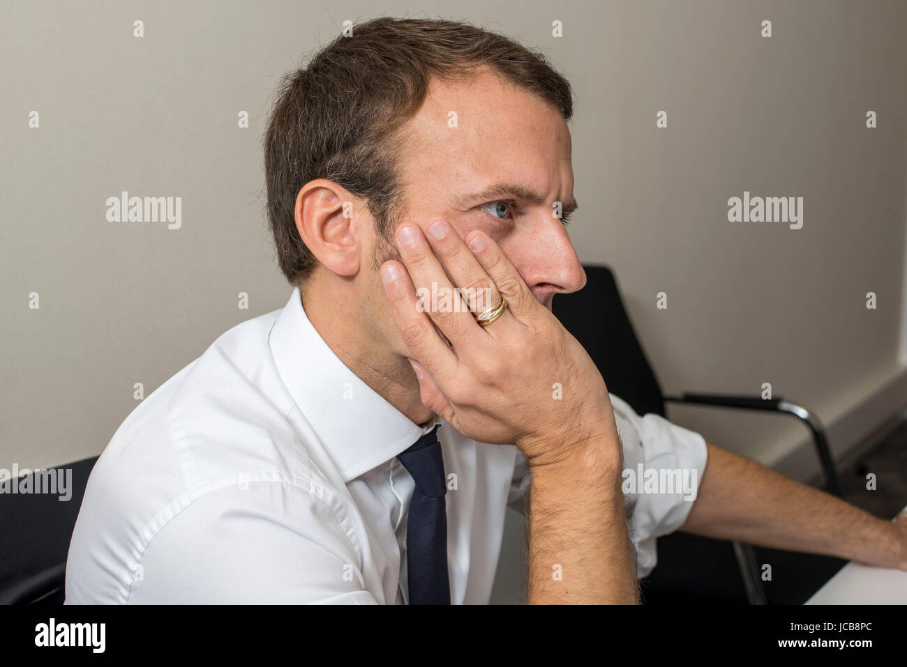 Emmanuel macron portrait hi-res stock photography and images - Alamy