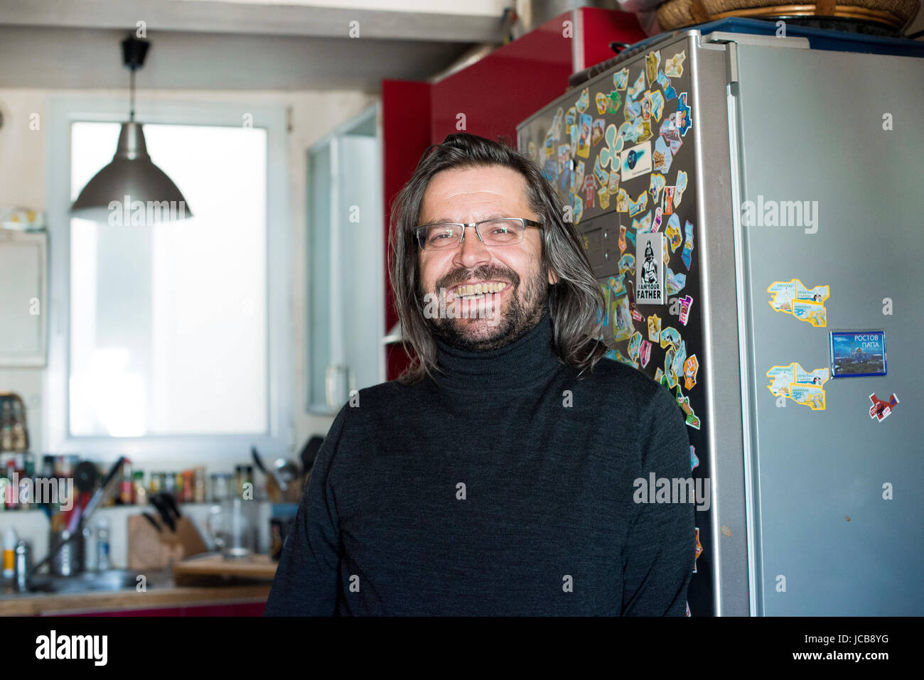 Portrait of Christian Ingrao (historian) at his place 20/10/2016 Â ...
